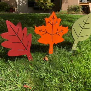 Fall Leaves Engraved Wood Yard Art Sign - Etsy