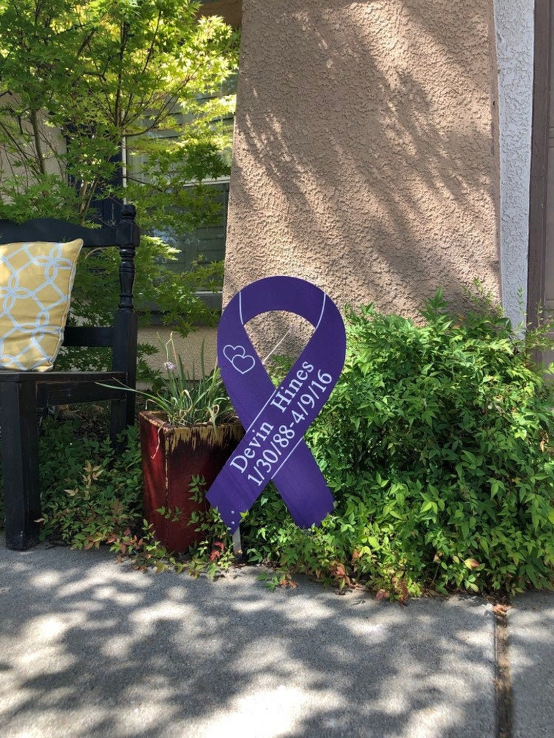 Ribbon for A Cause, Overdose Awareness, Engraved Wood Outdoor Sign - Etsy