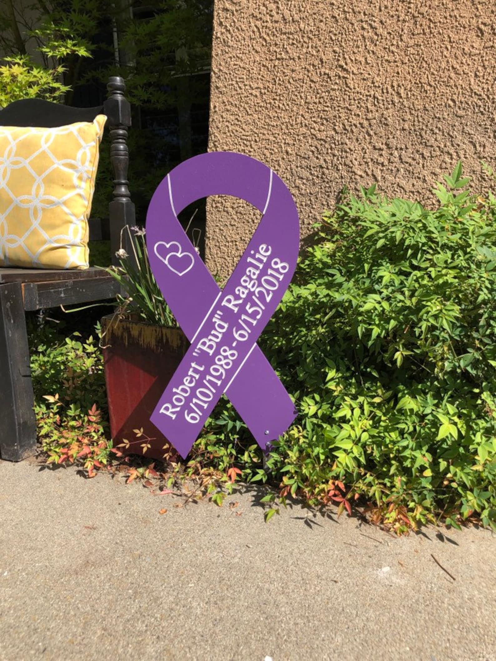Ribbon for A Cause Overdose Awareness Engraved Wood Outdoor - Etsy