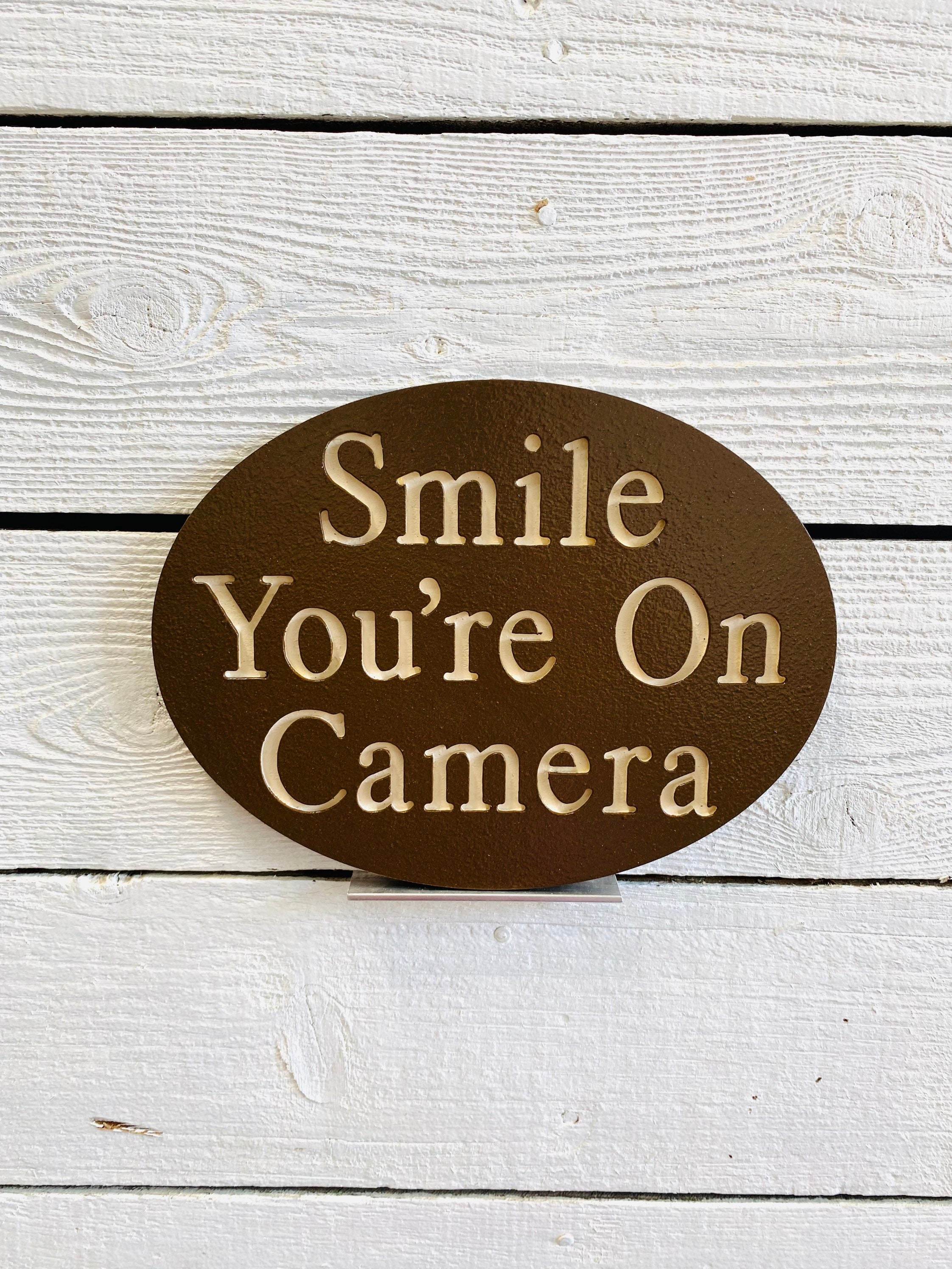 Smile Your on Camera Security Sign Engraved Wood Sign | Etsy