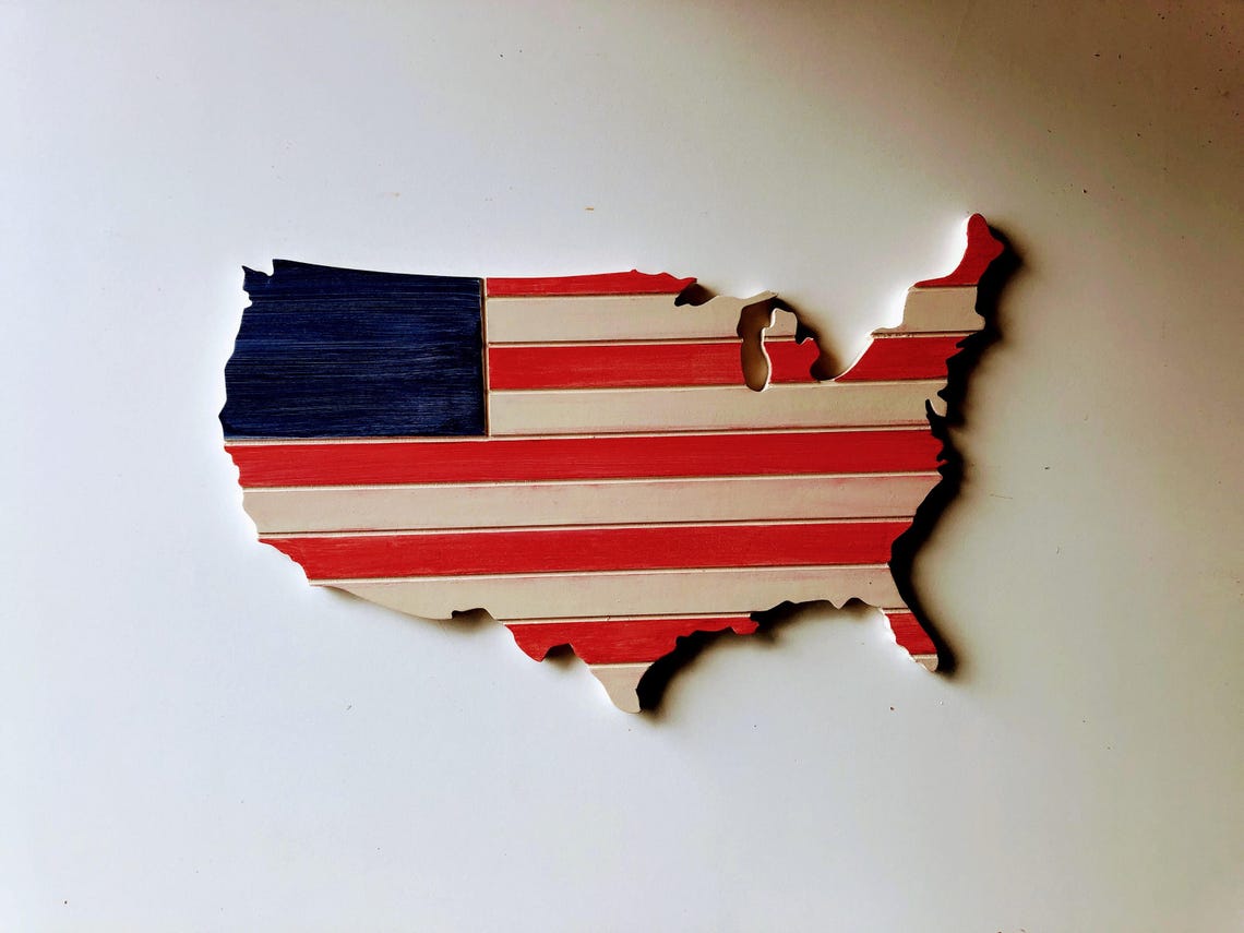 Distressed United States Wood Map - Etsy