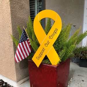 Military Yellow Ribbon Engraved With Supporting Our Troops - Etsy