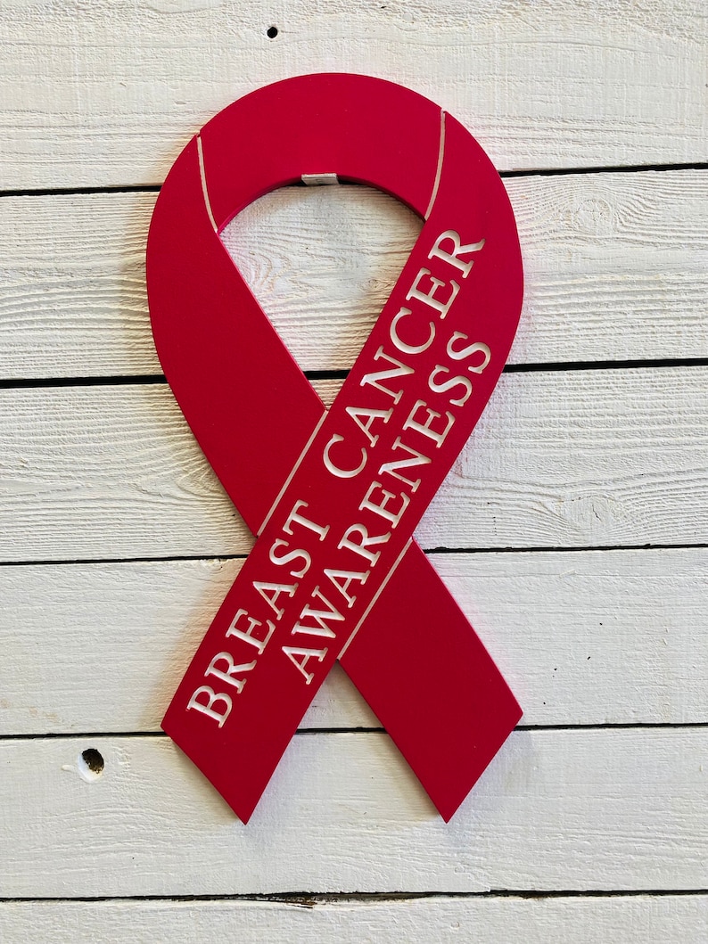 Breast Cancer Awareness Engraved Wood Sign | Etsy
