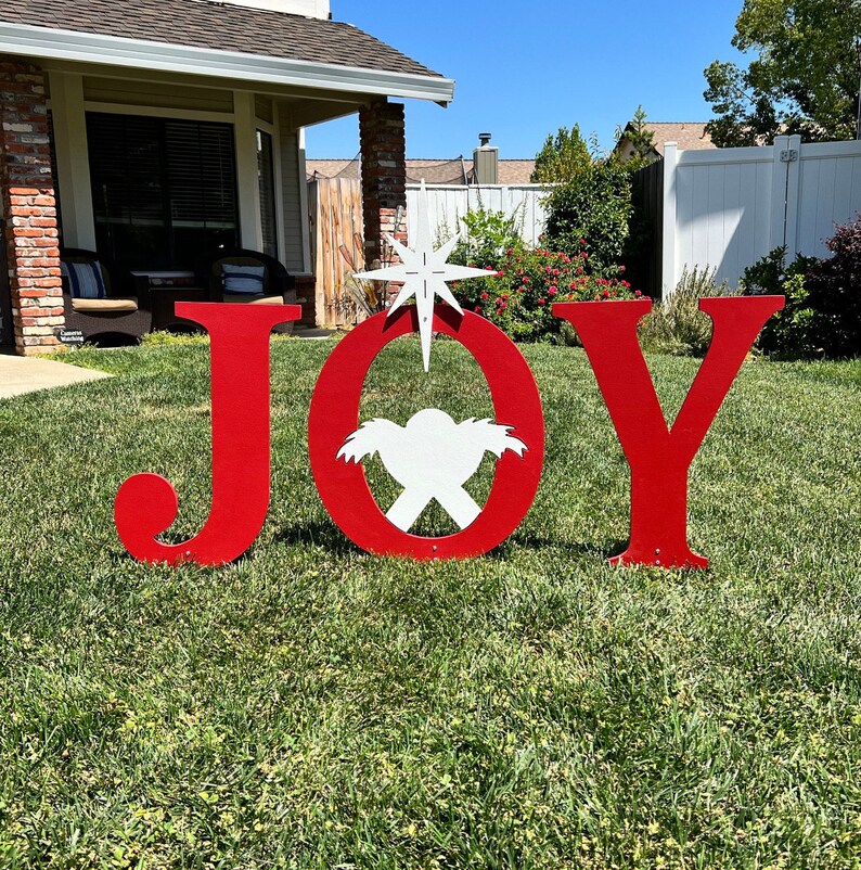 JOY Nativity Outdoor Holiday Christmas Yard Art Sign, Christmas ...