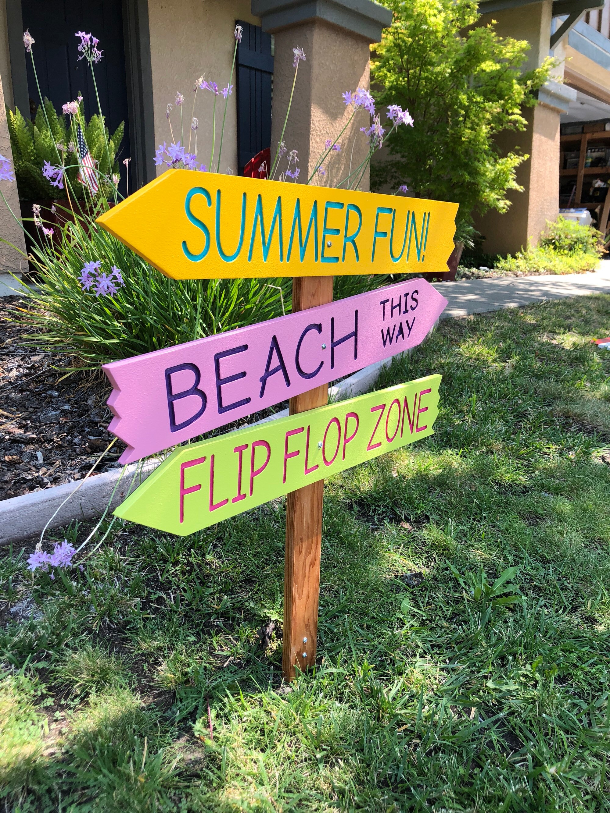 Summer Time Directional Arrows for Beach or Pool Engraved | Etsy
