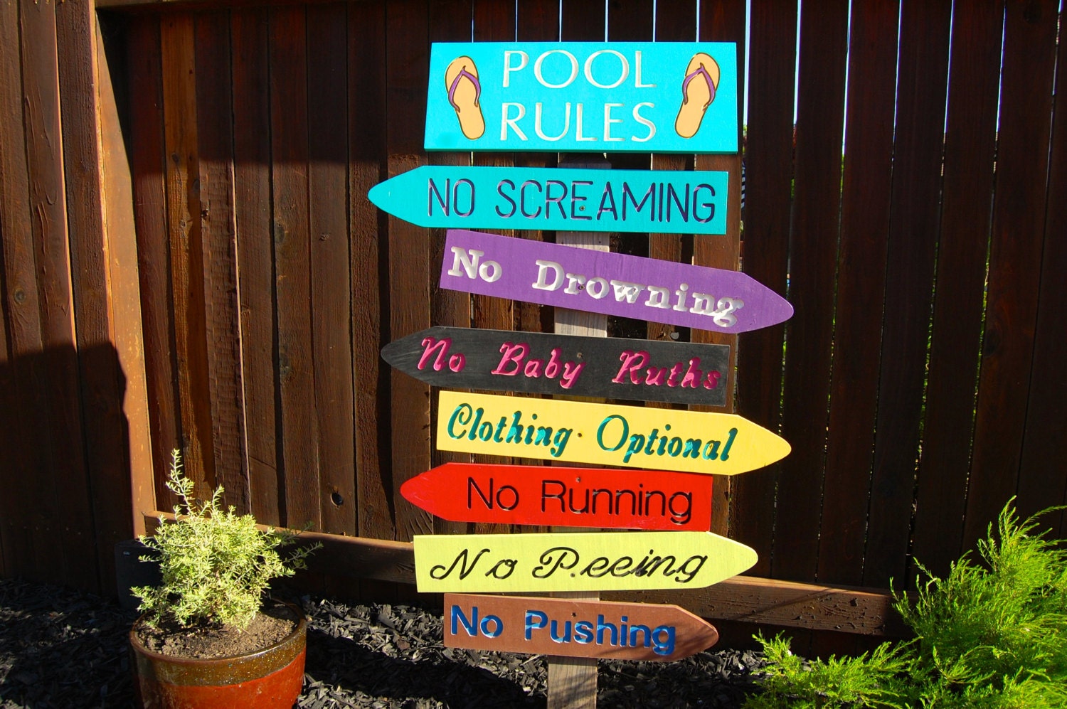 Pool Rules Engraved Wood Signs/arrows/backyard Poolside Decor | Etsy