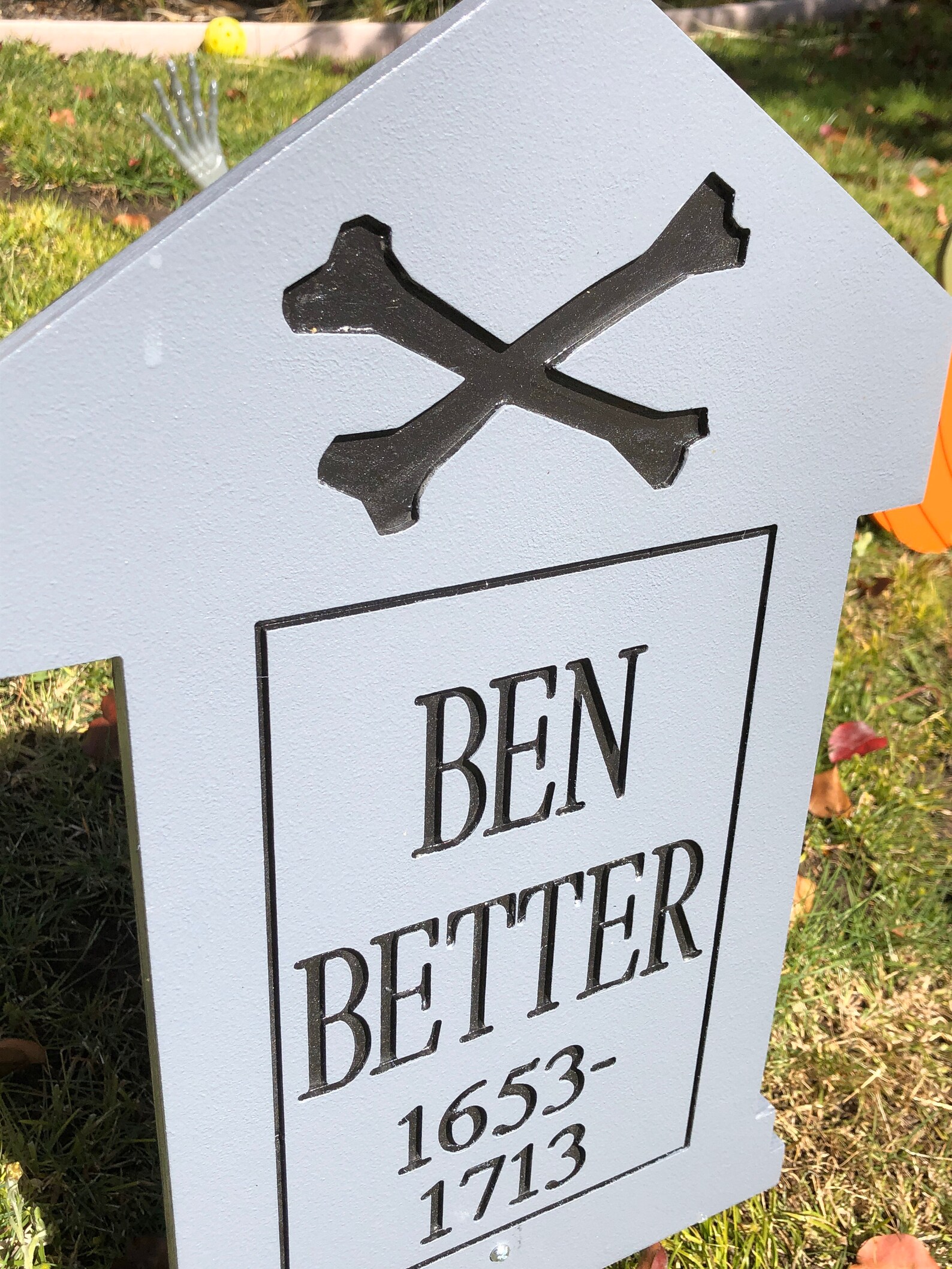 Halloween Gravestone Ben Better Grave Marker Wood Engraved - Etsy