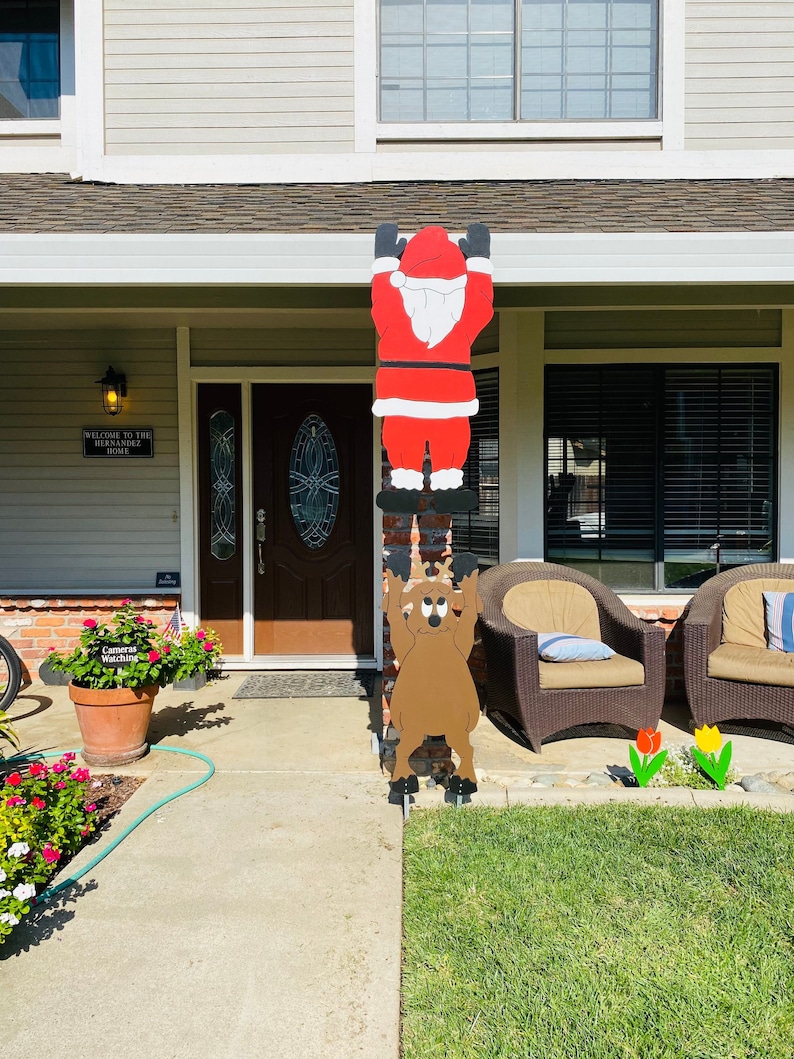 Santa Falling off the Roof, Christmas Outdoor Yard Art - Etsy