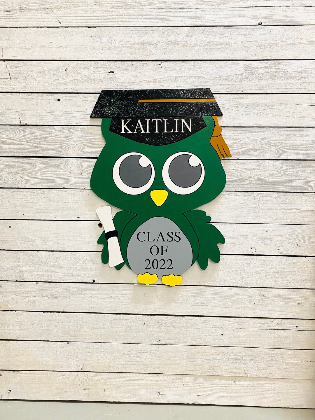 Personalized Graduation Owl With Name and Graduation Year, Wood Lawn or ...