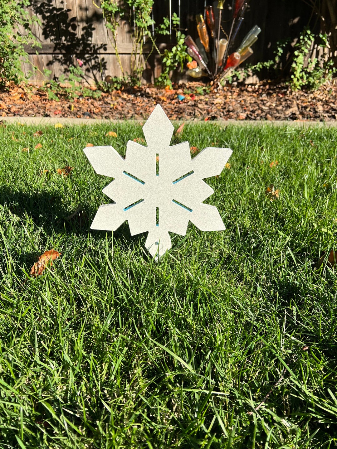 Snowflake Lawn Sign Christmas, Winter Wood Sign Outdoor Wood Holiday ...