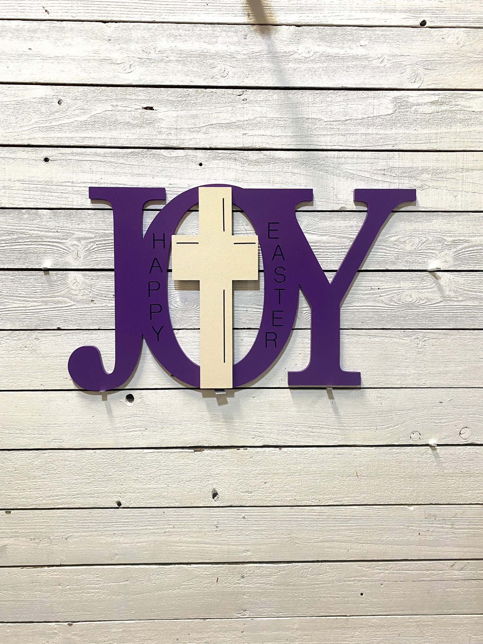 Easter Religious Outdoor Yard Decoration Wood Sign Joy With - Etsy