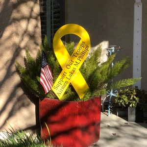 Military Yellow Ribbon/personalized Wood Sign/ Engraved Wood Sign ...