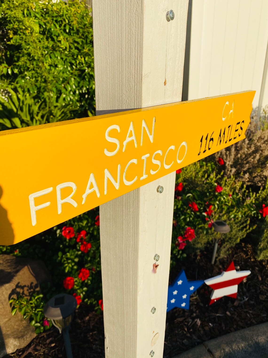 Directional Wood Engraved Arrow With Location and Milage | Etsy