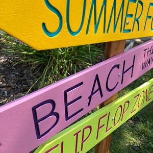 Summer Time Directional Arrows for Beach or Pool, Engraved Wood Signs ...