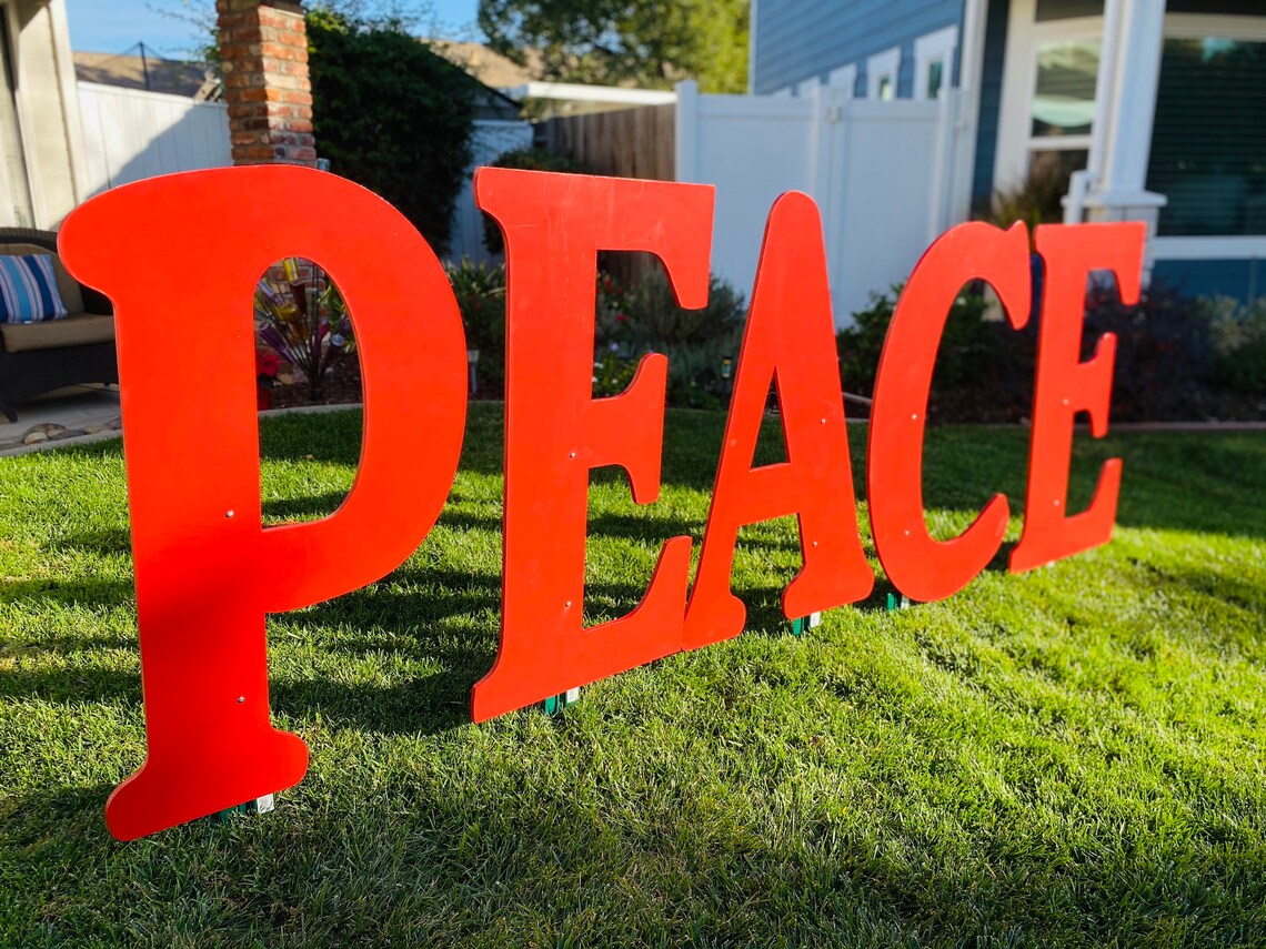 Peace Large Outdoor Christmas Holiday Yard Art Sign | Etsy