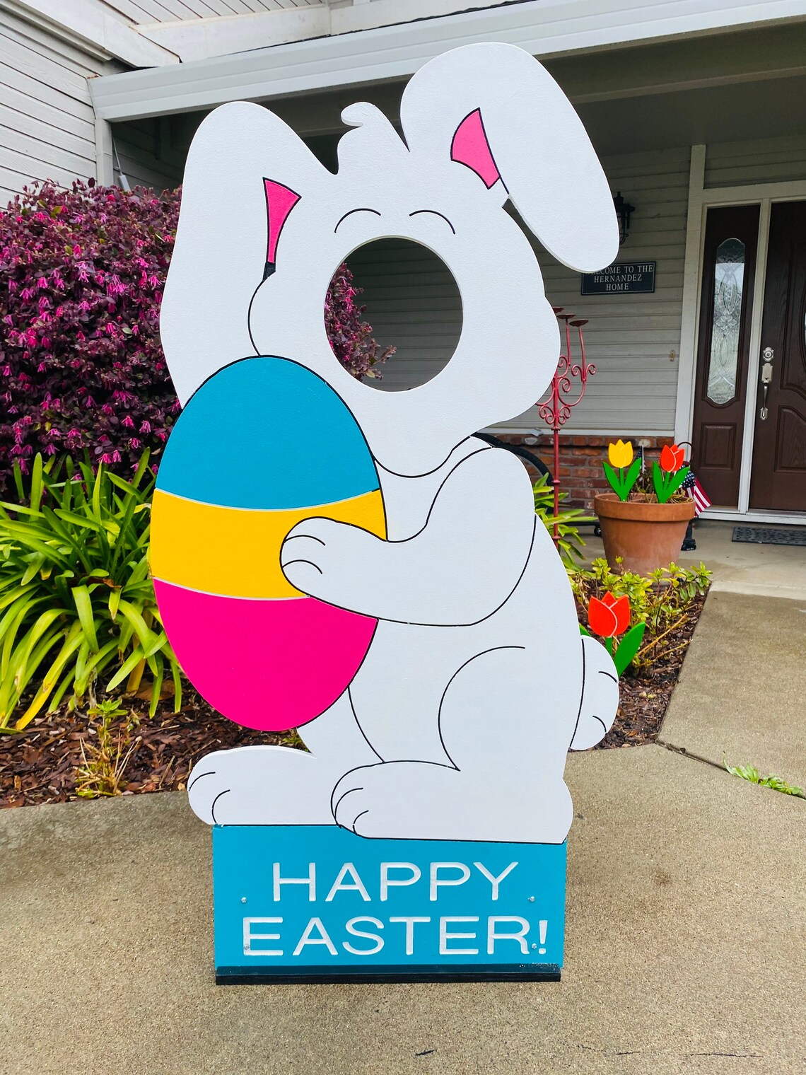 Easter Bunny Photo-Op Engraved Wood Sign With Stand | Etsy