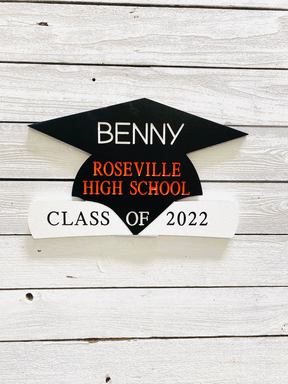 Personalized Graduation Cap With Name and High School Wood - Etsy