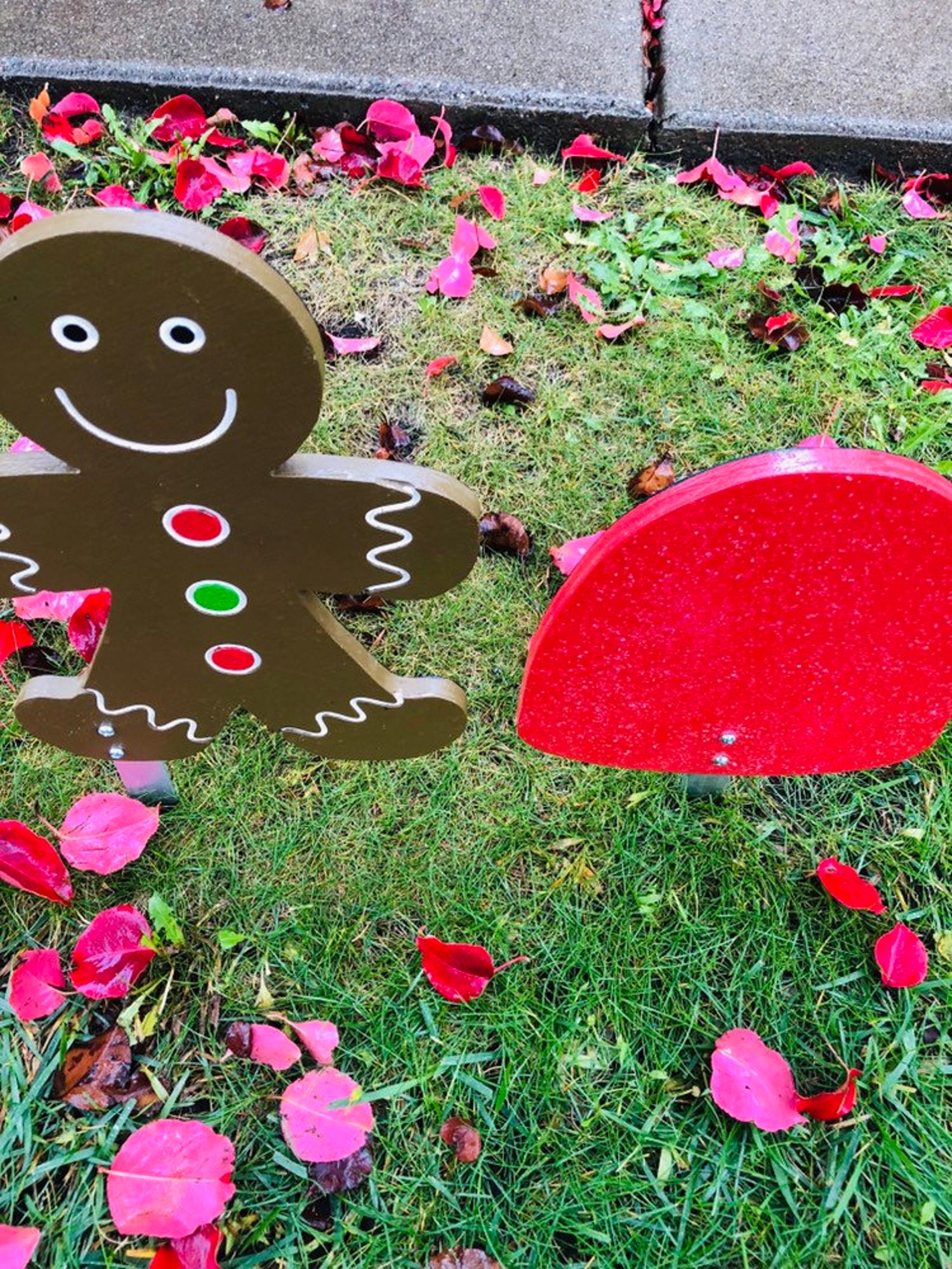 Gingerbread Man and Gum Drop Outdoor Christmas Holiday Yard | Etsy