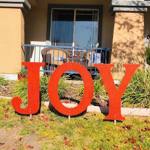 JOY Large Letters Outdoor Christmas Holiday Yard Art Sign - Etsy