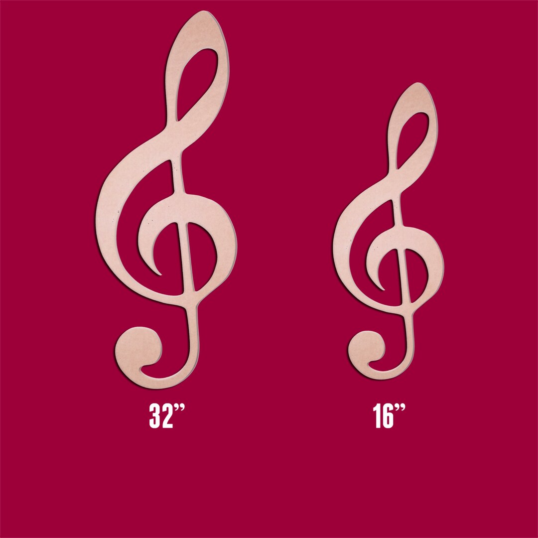Treble G Clef 16 & 32 Unfinished DIY Wood Craft to - Etsy