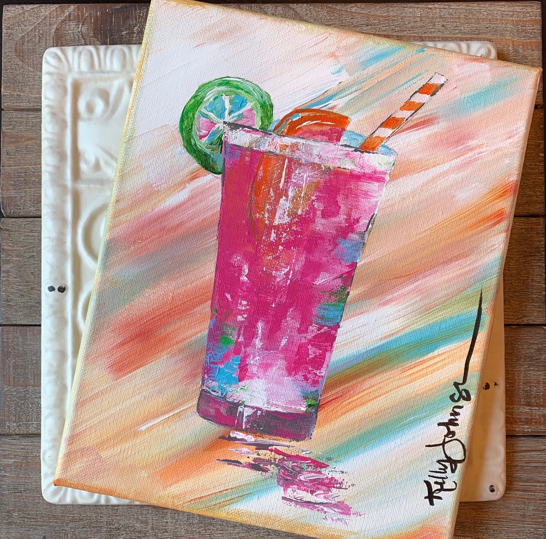 Pink Lemonade Acrylic Painting - Etsy