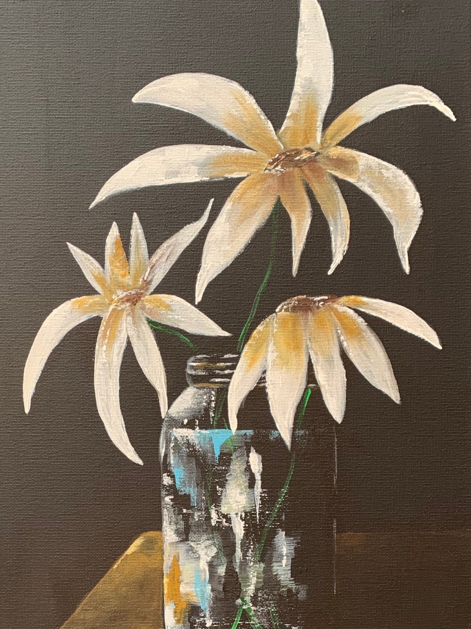 Vase of Flowers on Table Original Acrylic Painting - Etsy