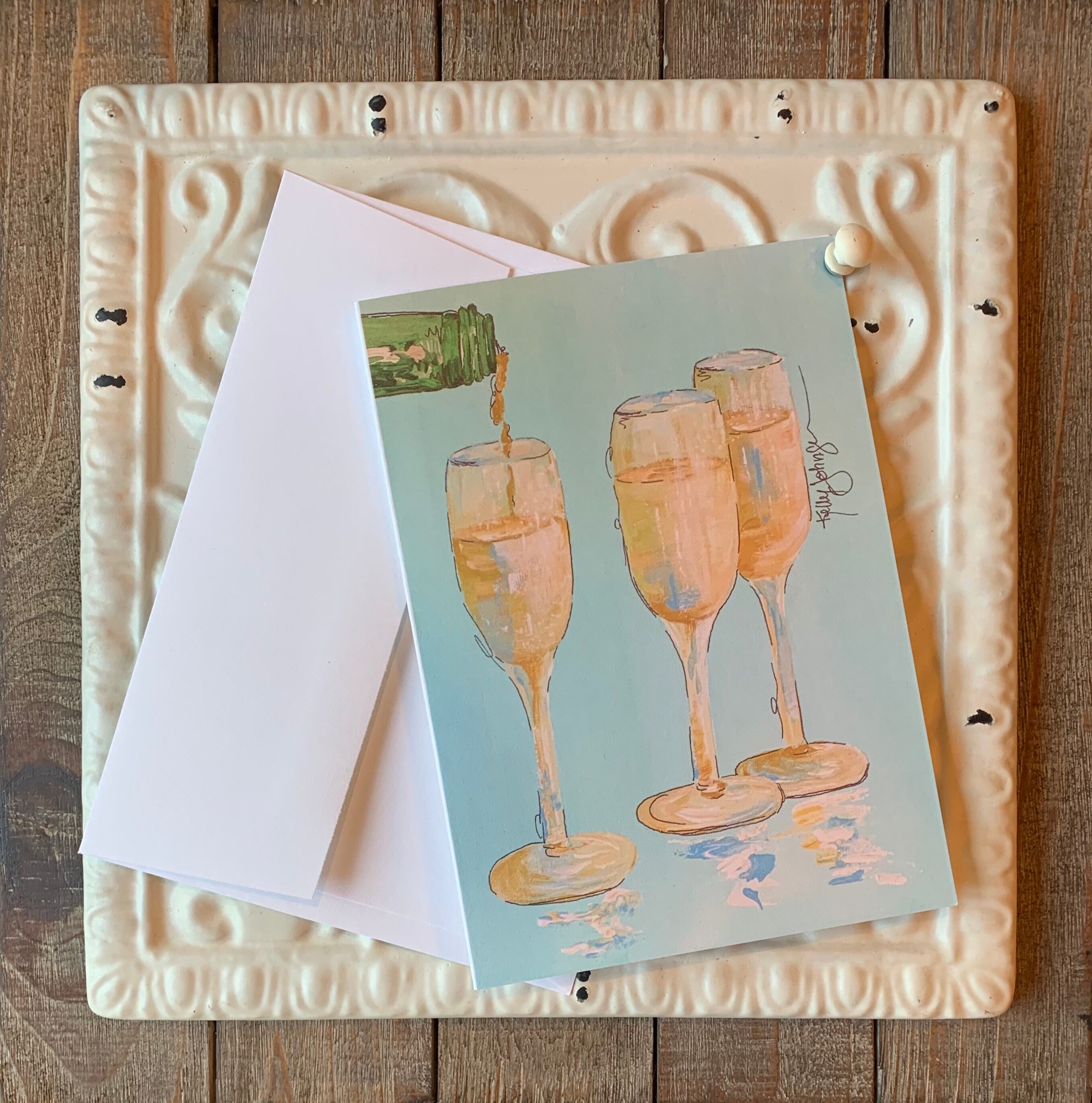 Champagne Cheers Set of 4 Blank Cards - Etsy
