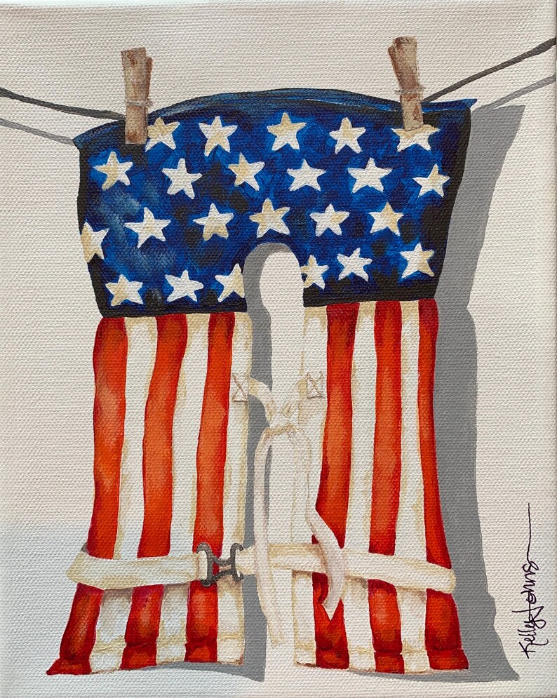 USA Life Jacket Original Acrylic Painting - Etsy