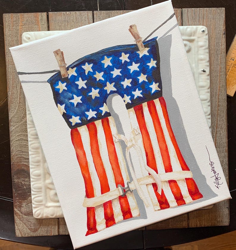 USA Life Jacket Original Acrylic Painting - Etsy