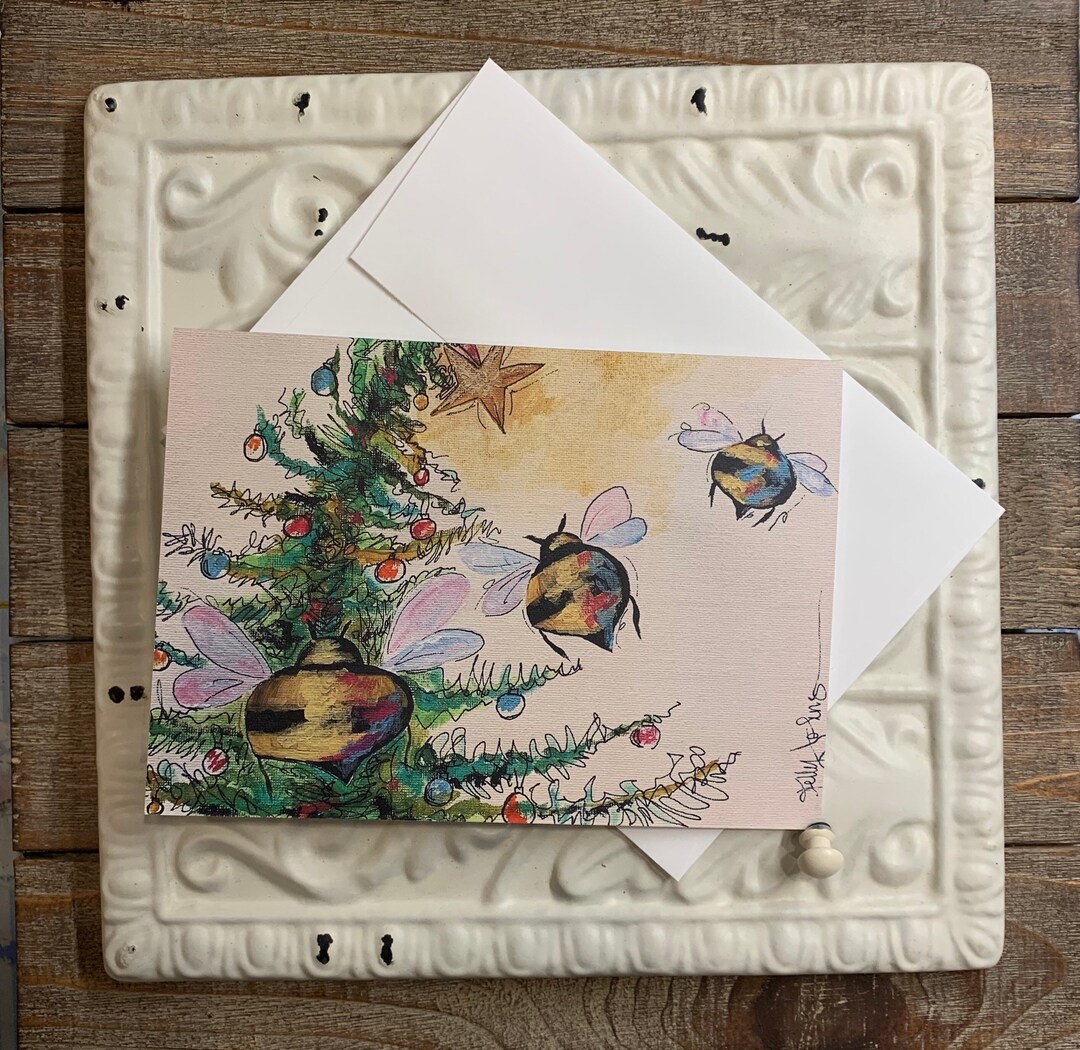 Set of 4 Beatrice the Bee Christmas Cards - Etsy