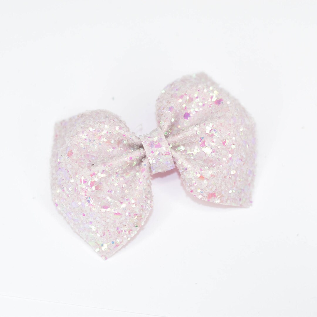Mini Pastel Pink Glitter Bow / Pink Glitter Bow / Glitter - Etsy