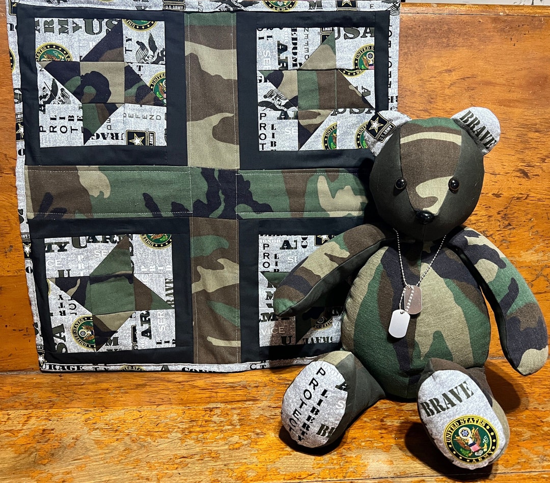 Handmade US Army Bearatrooper Teddy Bear Made From US Army Camouflaged ...