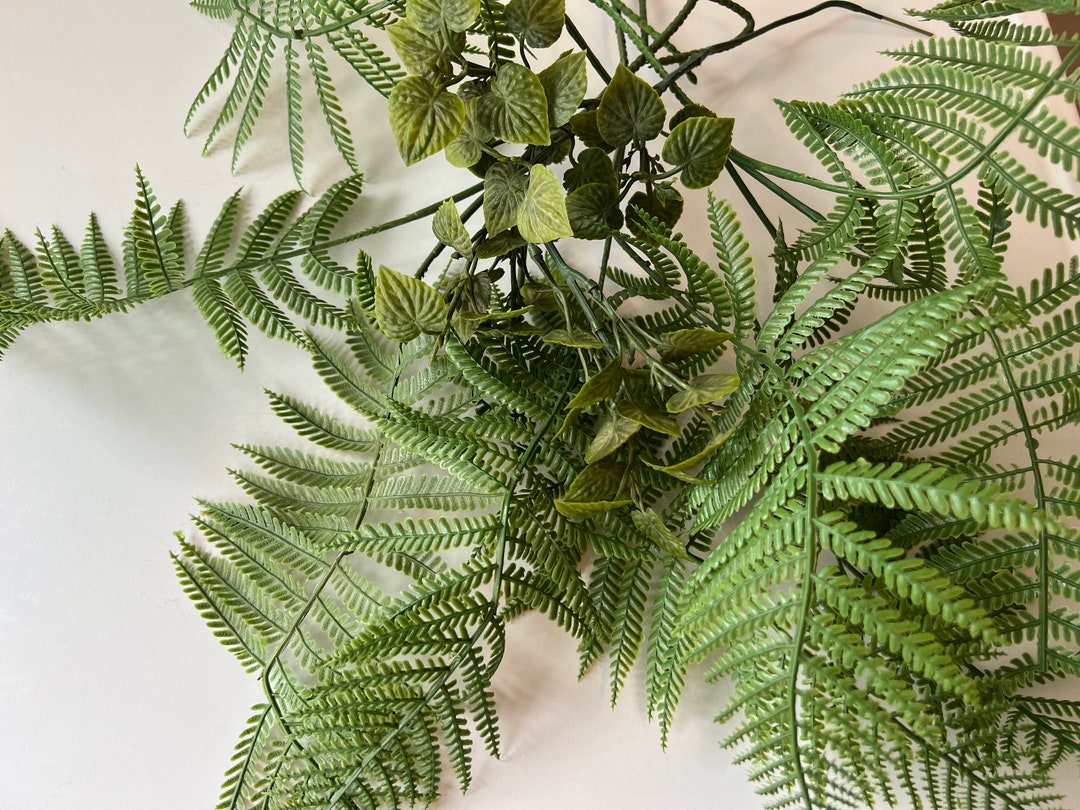 Vintage Faux Plastic Ferns and Greenery/vintage Plastic Green Stems ...