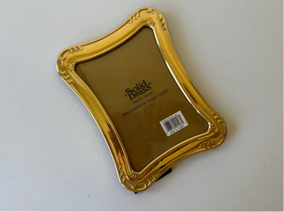 Vintage Solid Brass 5x7 Photo Frame/vintage Brass Tone Picture - Etsy