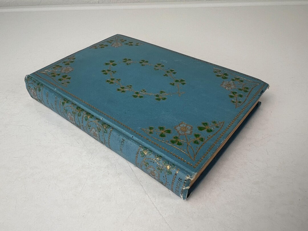 Antique Blue Embossed Gold and Flowers the Vicar of Wakefield Oliver ...