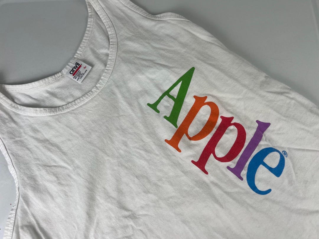 Vintage Iconic 90s Rainbow Apple Sleeveless T Large/vintage Apple ...