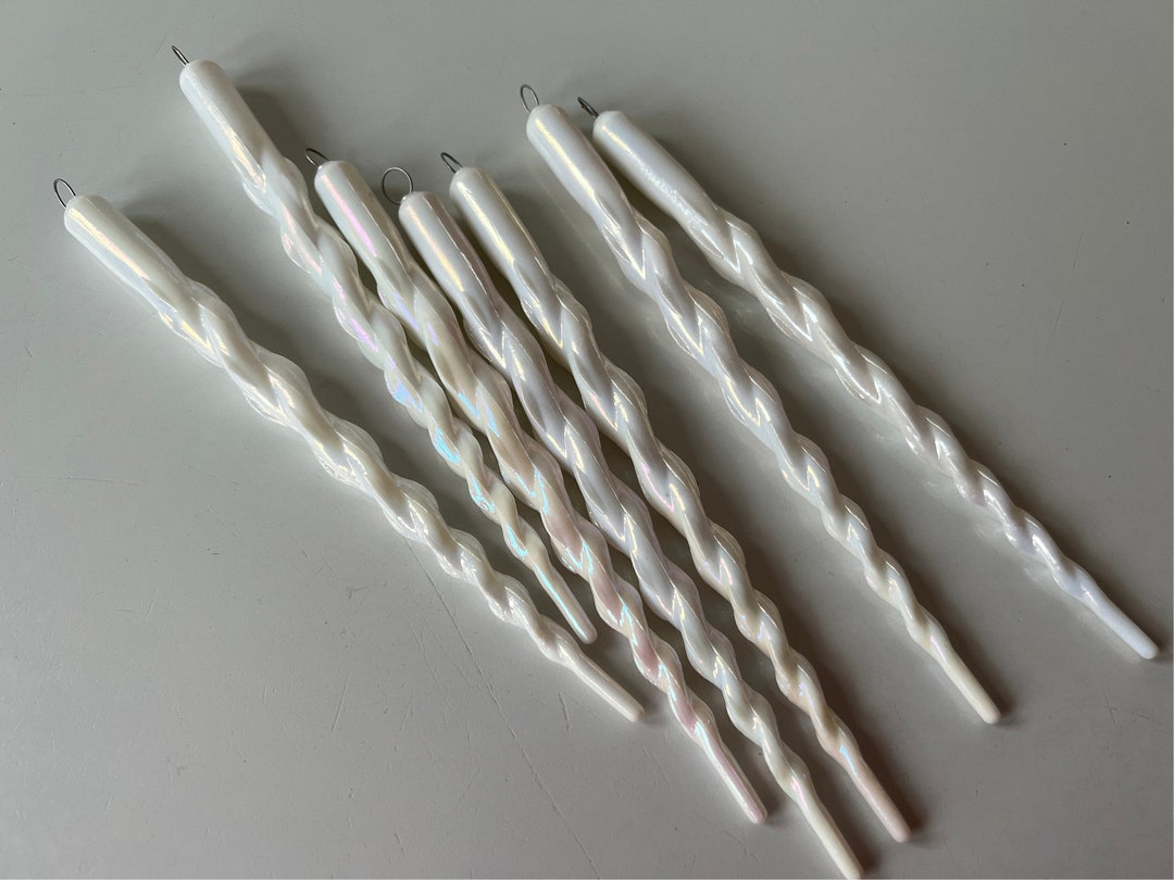 Set of 7 Long Hard Plastic Ice Cycle Ornaments/vintage Ice Cycle ...