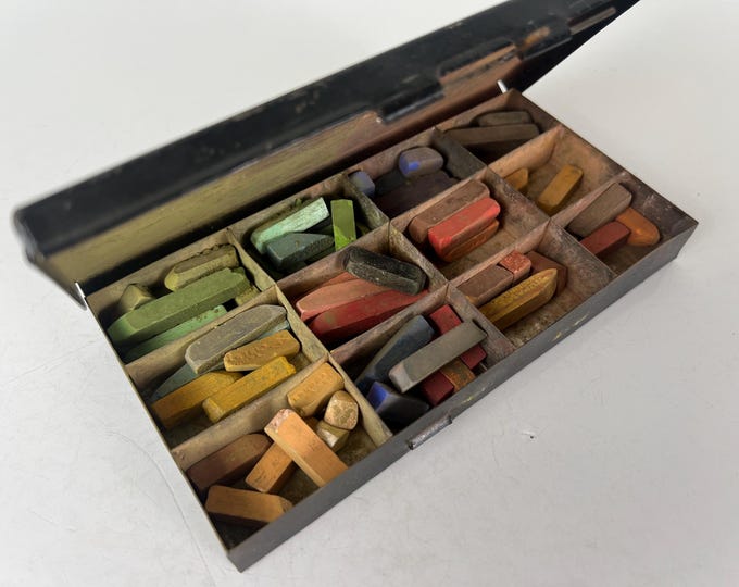 Vintage Oil Pastel Set in Small Metal Box/vintage Art Supplies/oil ...