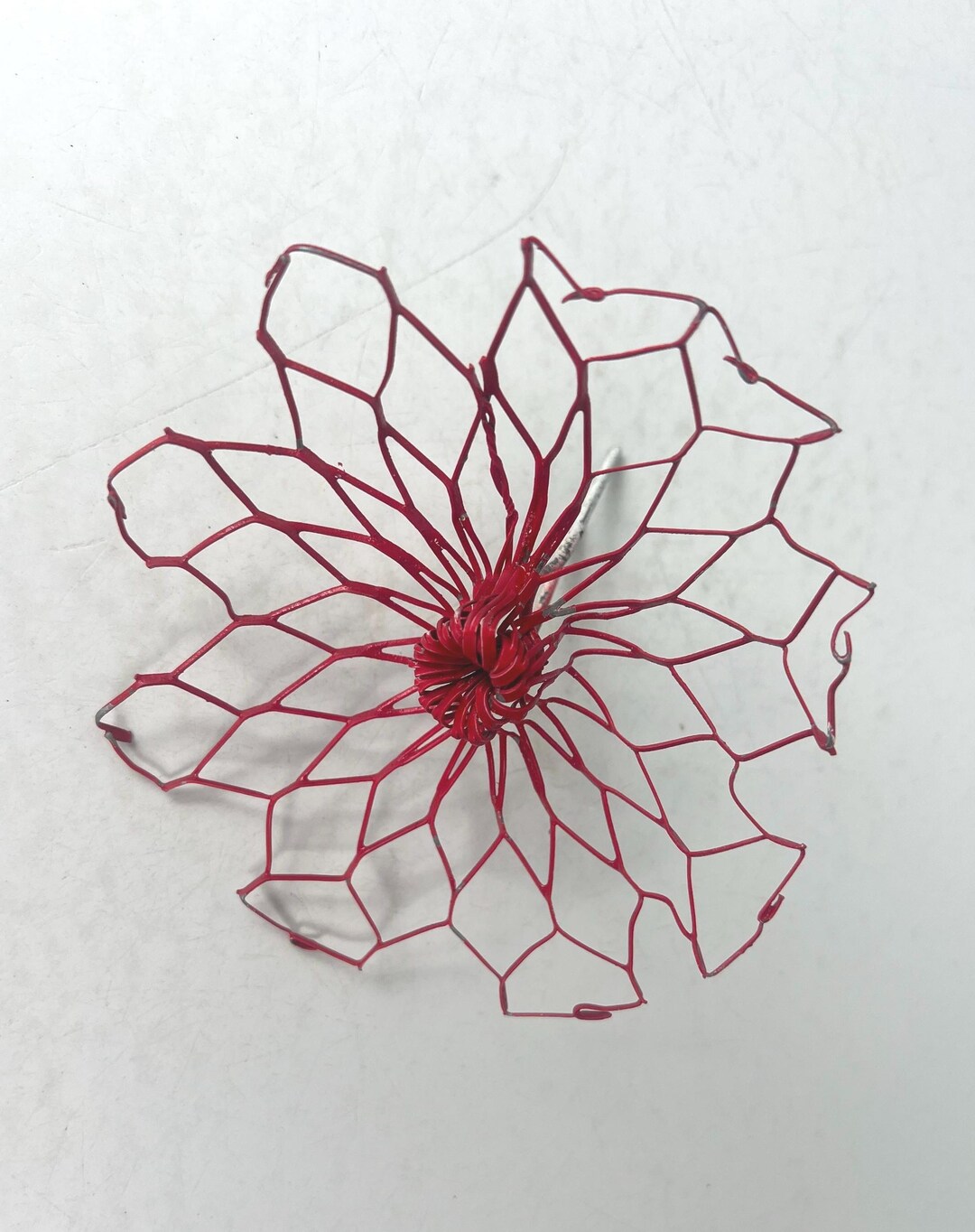 Vintage Red Flower Wire Flower Frog/wire Unusual Flower Frog Red Wire ...