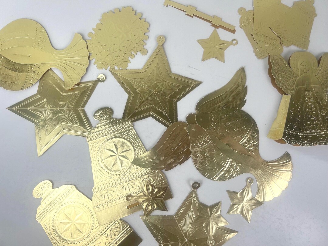 Vintage Heavy Duty Metallic Paper Christmas Ornaments/vintage Hallmark ...