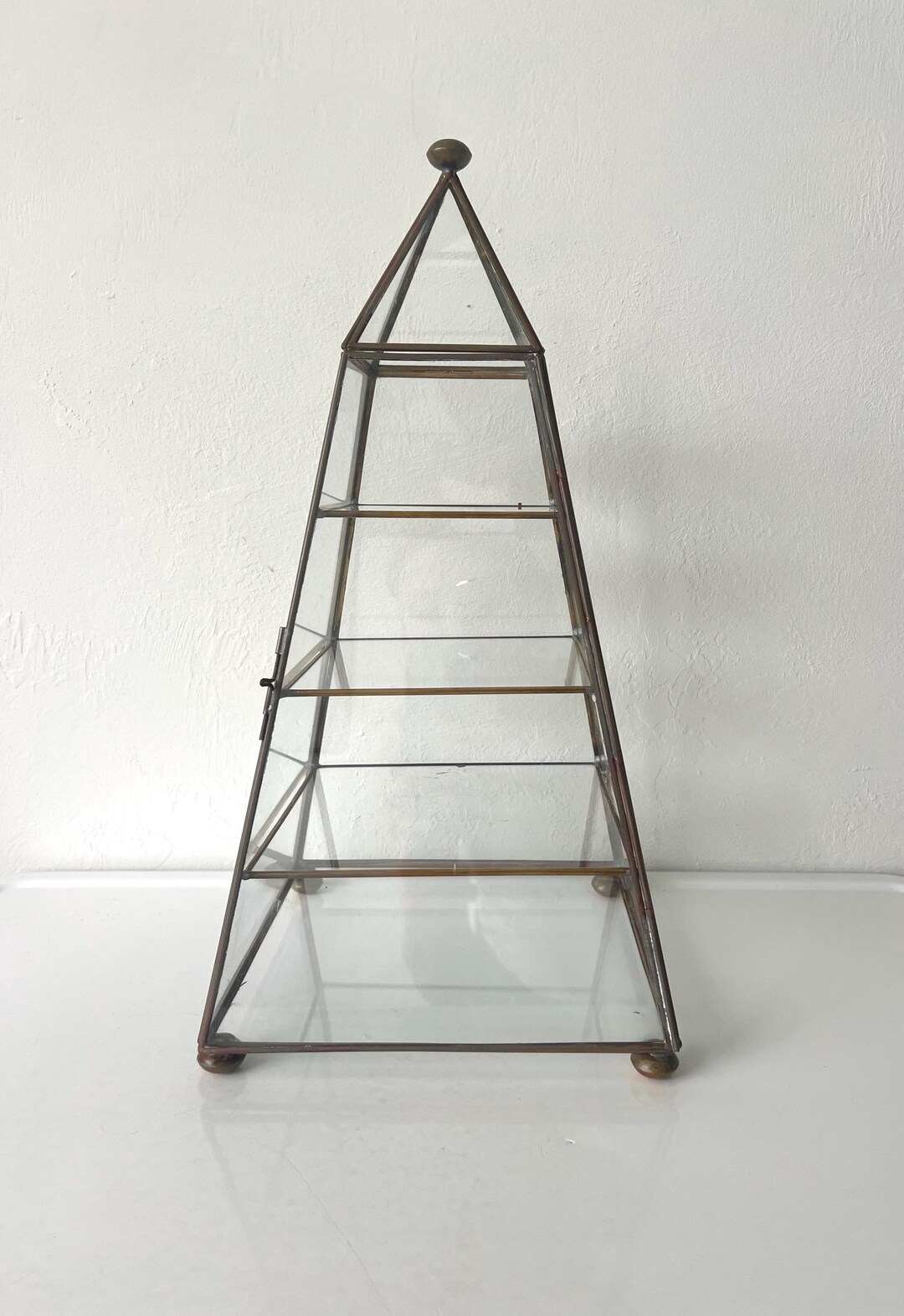Striking 16 Inch Tall Glass Display Box or Curio Cabinet/vintage Shelf ...