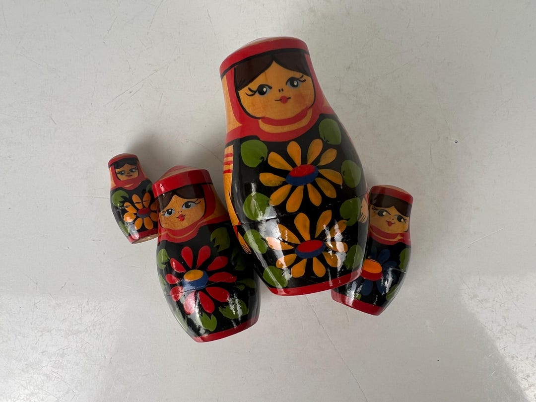 Vintage 4 Piece Nesting Doll/vintage Small Nesting Doll - U - Etsy