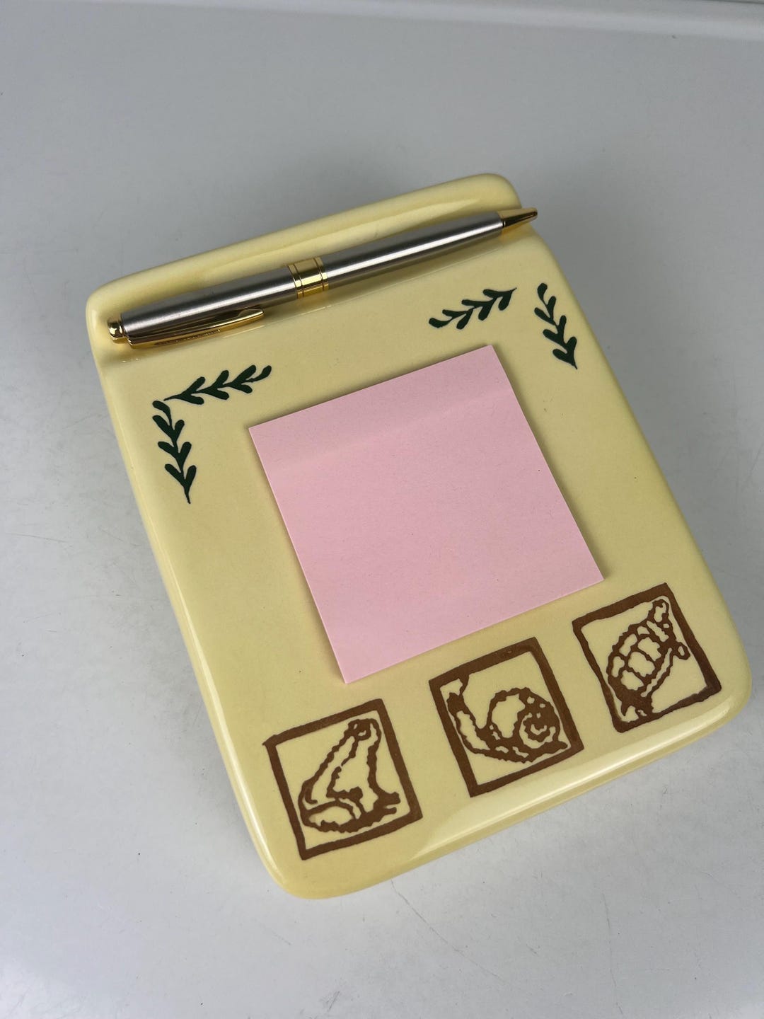 Vintage World Market Ceramic Note and Pen Keeper Memo Board/vintage ...