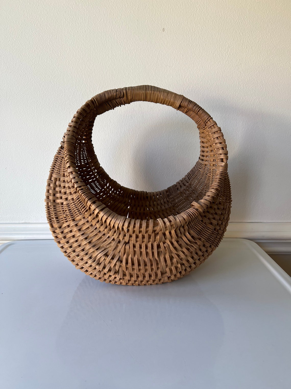 Antique Crescent Circle Basket - Etsy