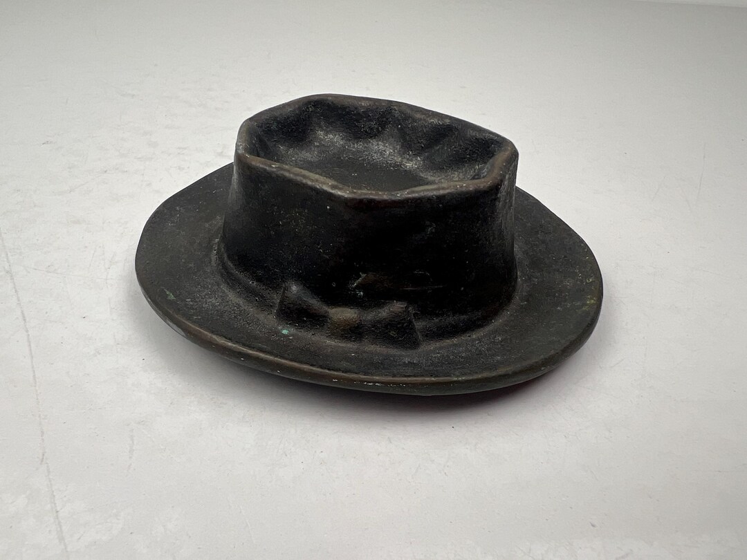Vintage to Antique Metal Hat Figurine/metal Hat Cowboy Hat Heavy Duty ...