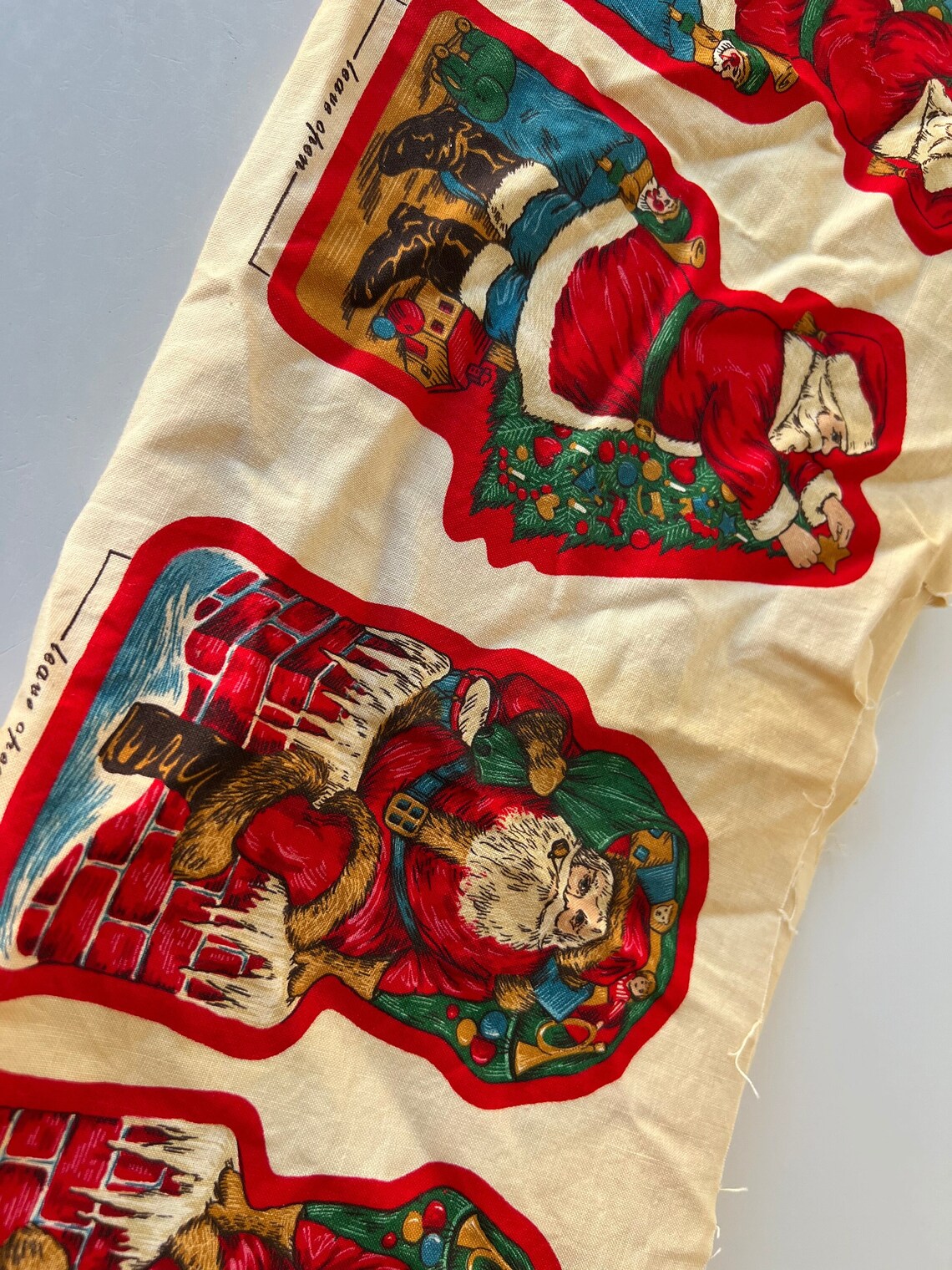 Vintage Cranston Printworks Mini Santa Pillow Fabric to Sew/vintage ...
