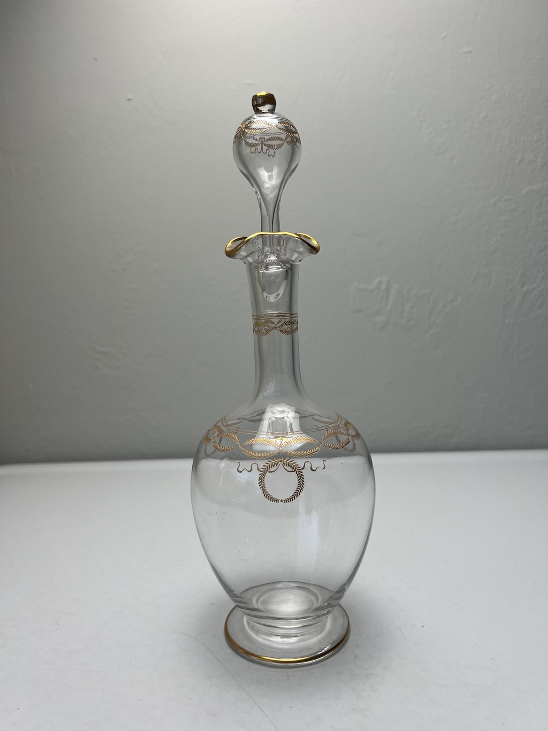 Antique Gold Etched Decanter/gorgeous Antique Decanter/sherry Decanter ...