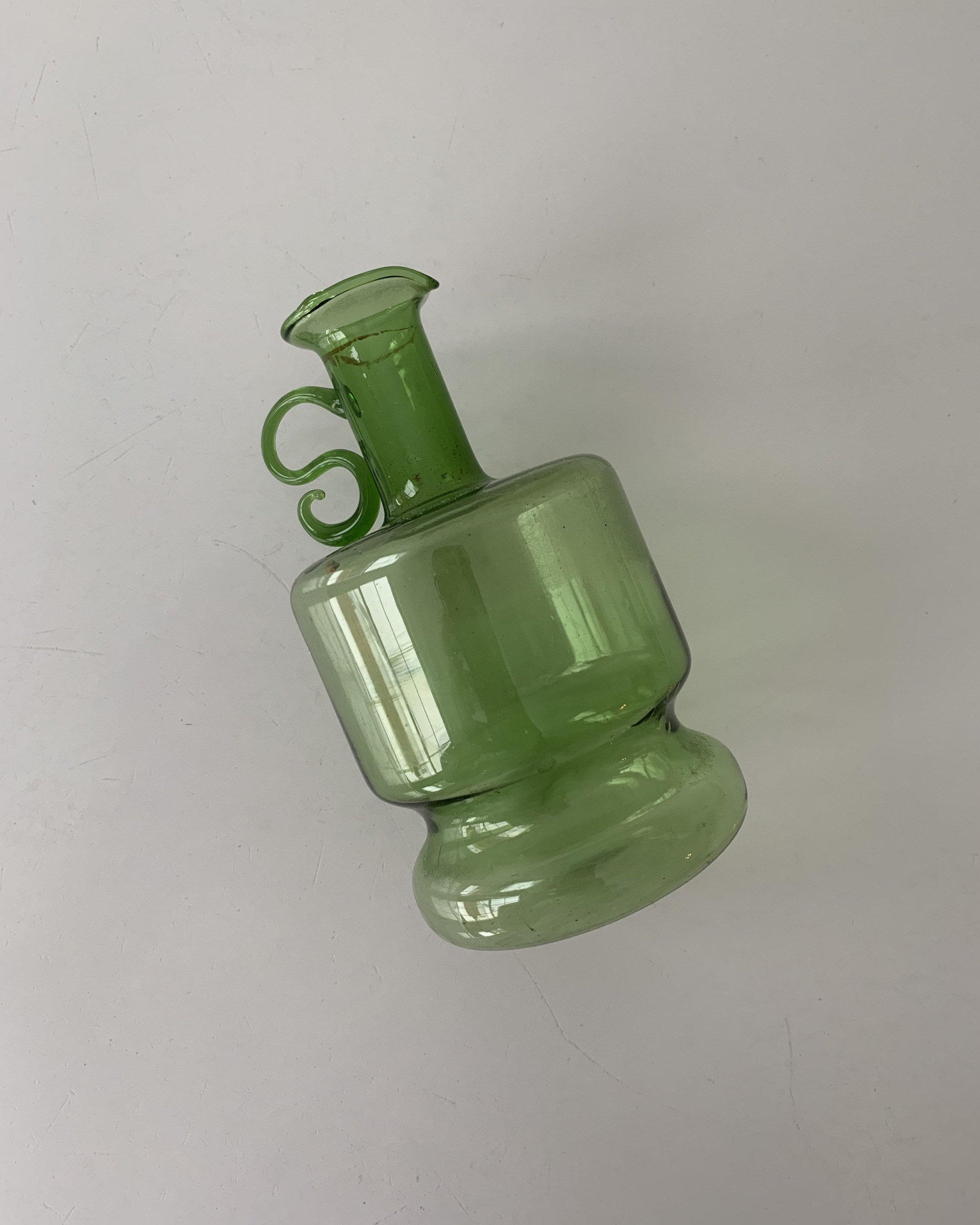 Ultra Thin Green Antique Glass Jar/extremely Thin Old Glass Jar 5.5 ...
