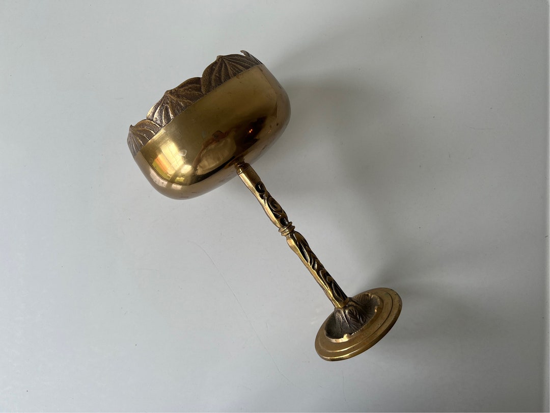 Beautiful 9 Inch Brass Compote Korea/tall Brass Compote - H - Etsy