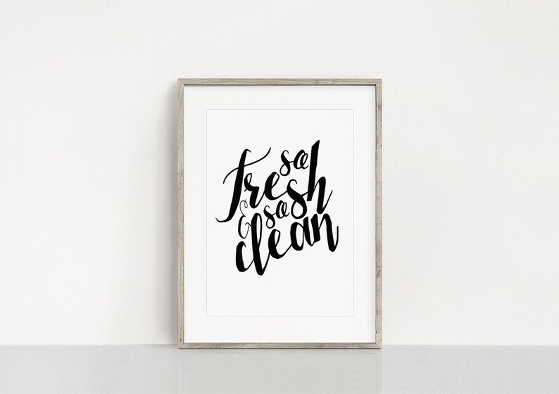 INSTANT DOWNLOAD so Fresh & so Clean Script Font, Black and White ...